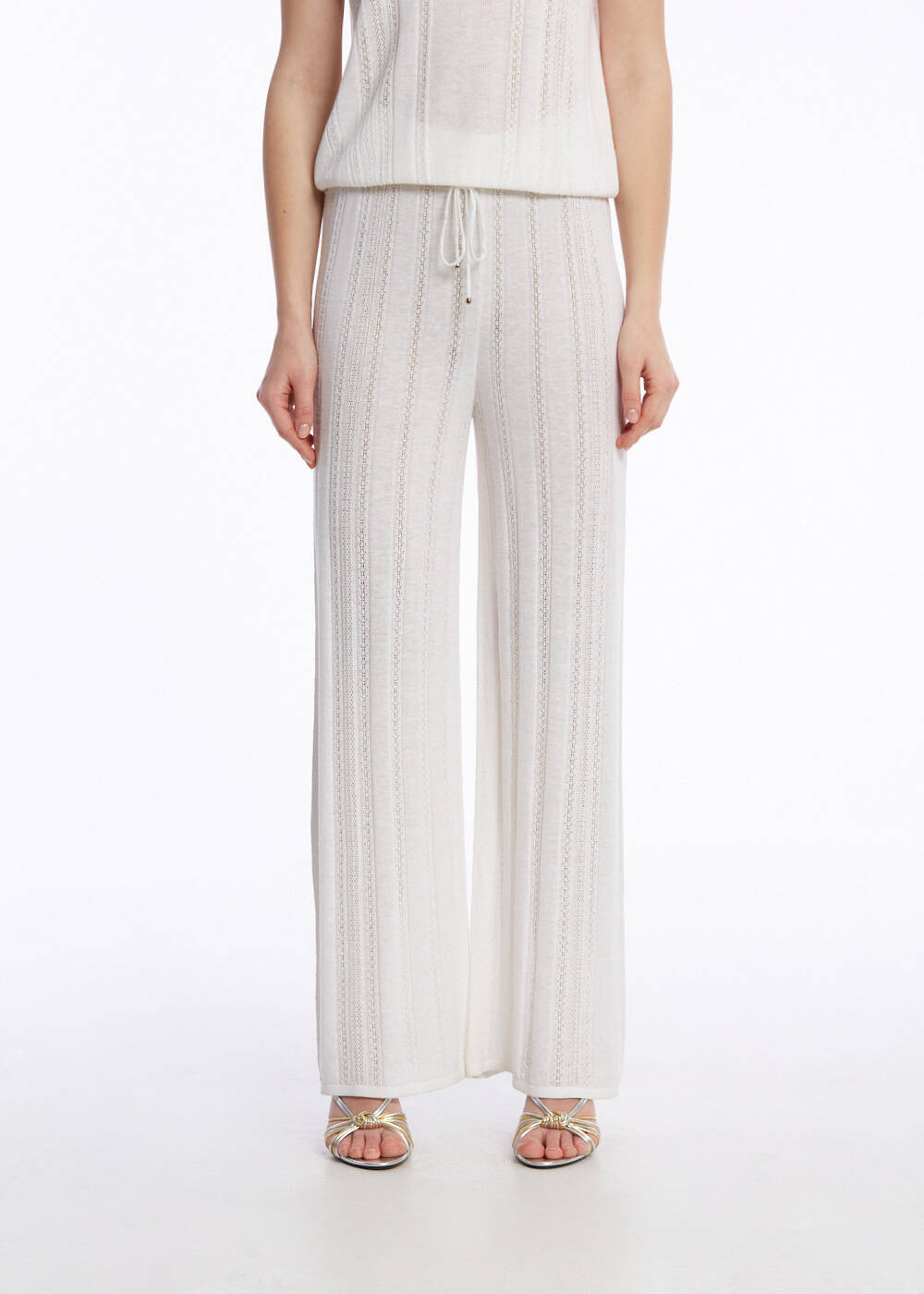 Pointella Detail Pearly Knit Pants | Knitss