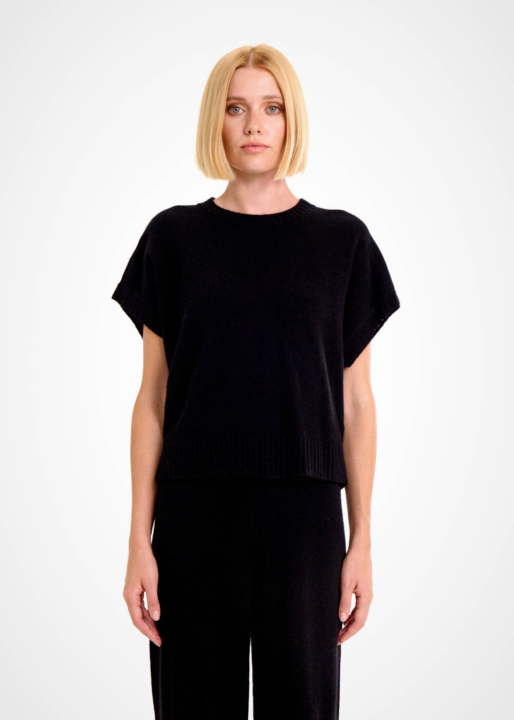 Black Cashmere Knit Top | Knitss