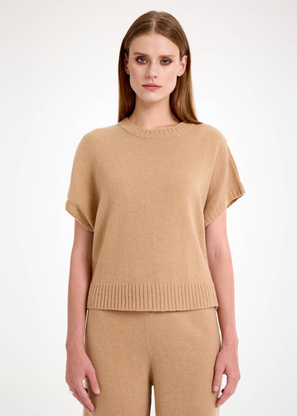 Camel Cashmere Knit Top | Knitss