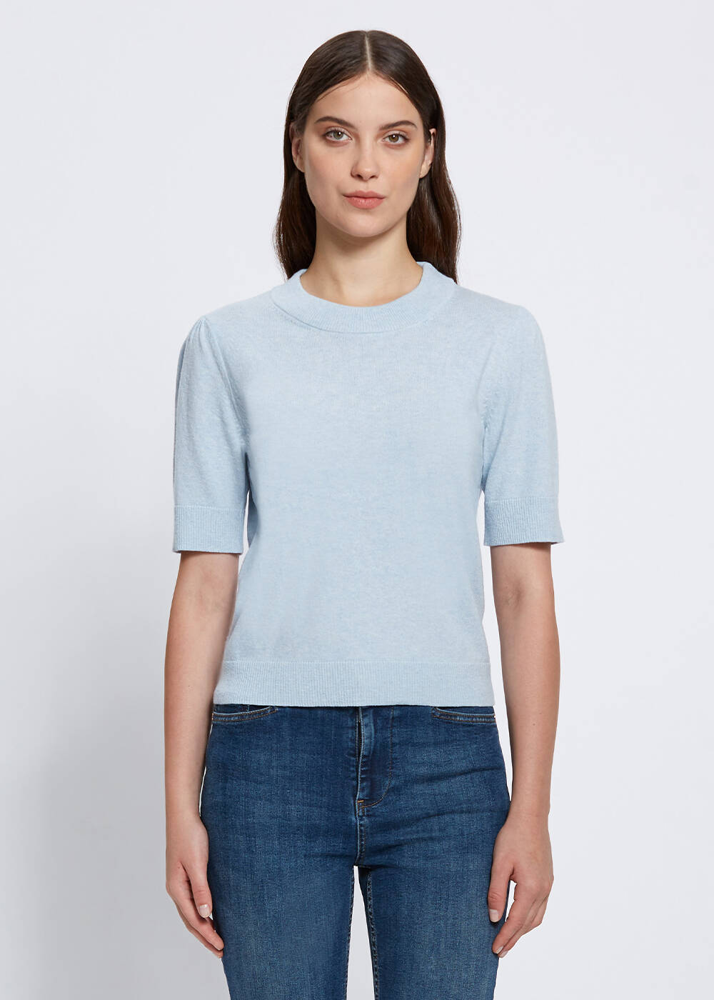 Cashmere Blend Ice Blue Knıt Top | Knitss