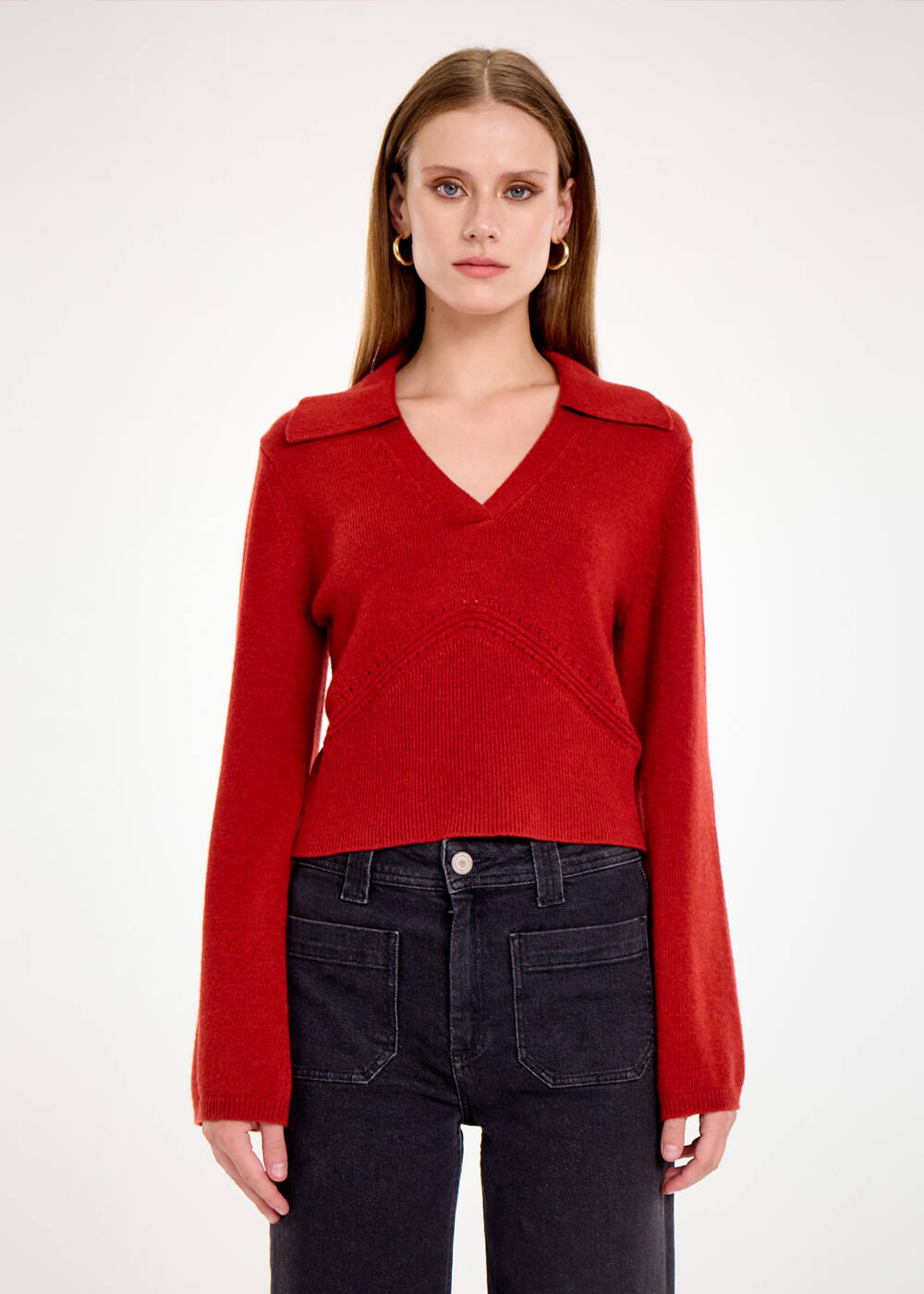Cashmere Blend Intense Rust Sweater | Knitss