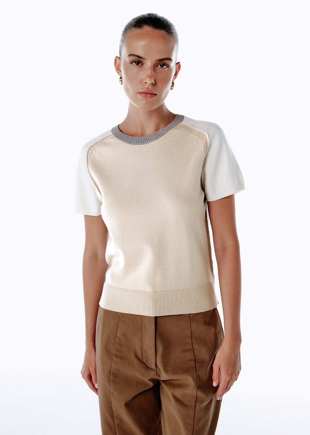Contrast Detailed Knit Top Knitss