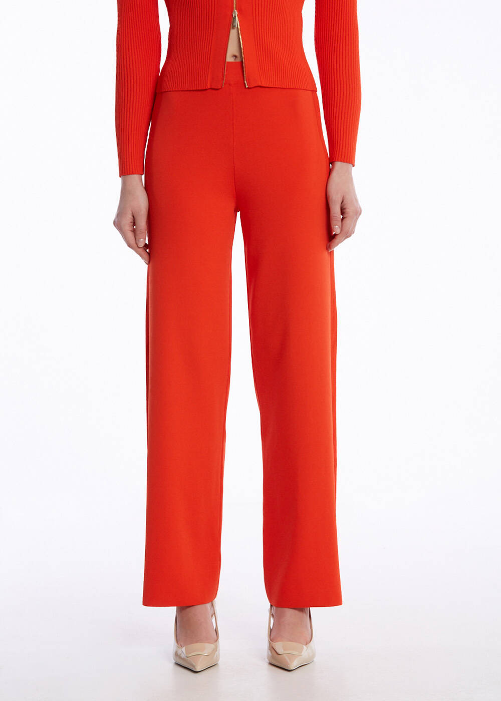 Ribbed Detailed Lobster Knit Pants | Knitss