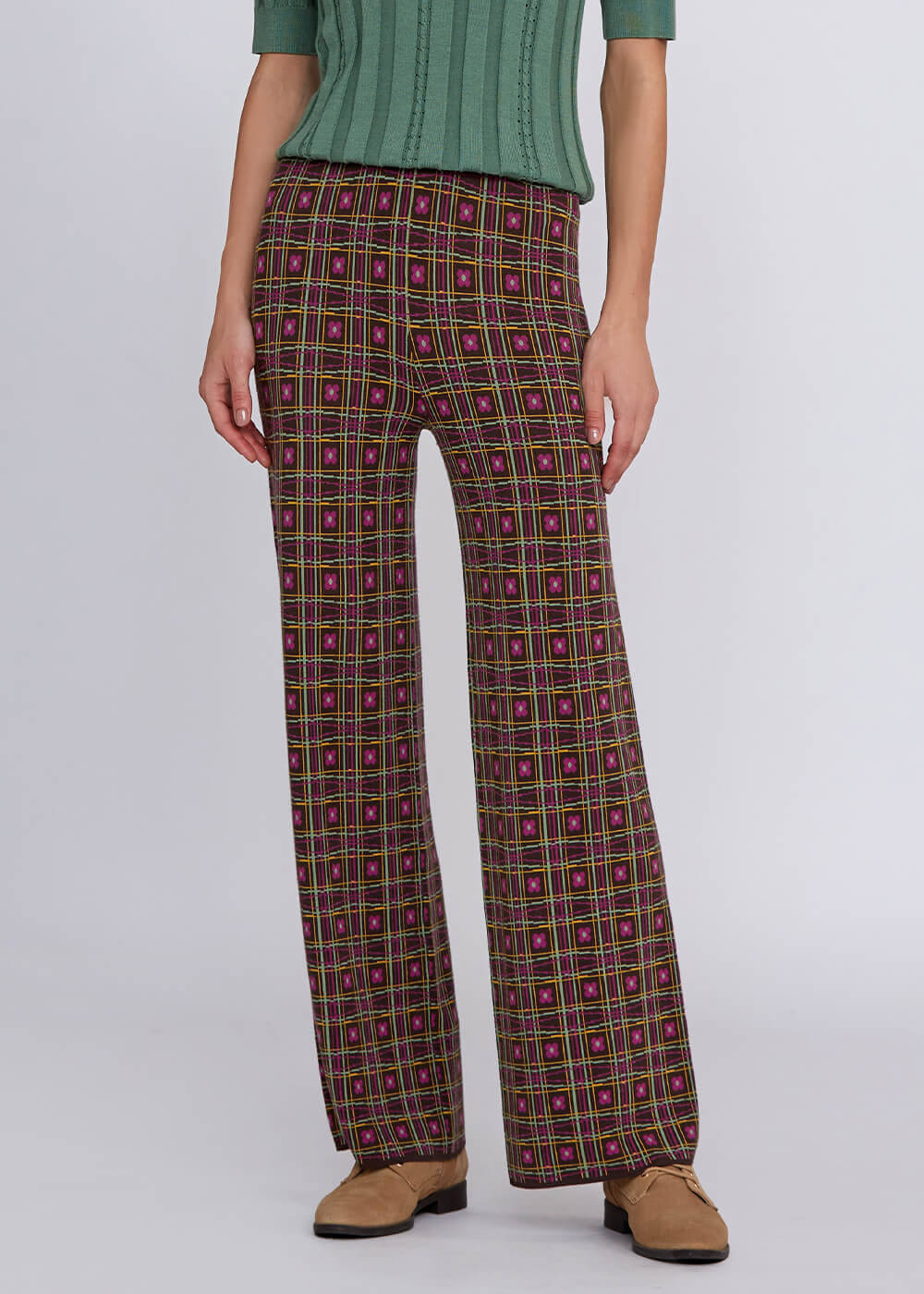 Jakar Desenli Triko Pantolon | Knitss