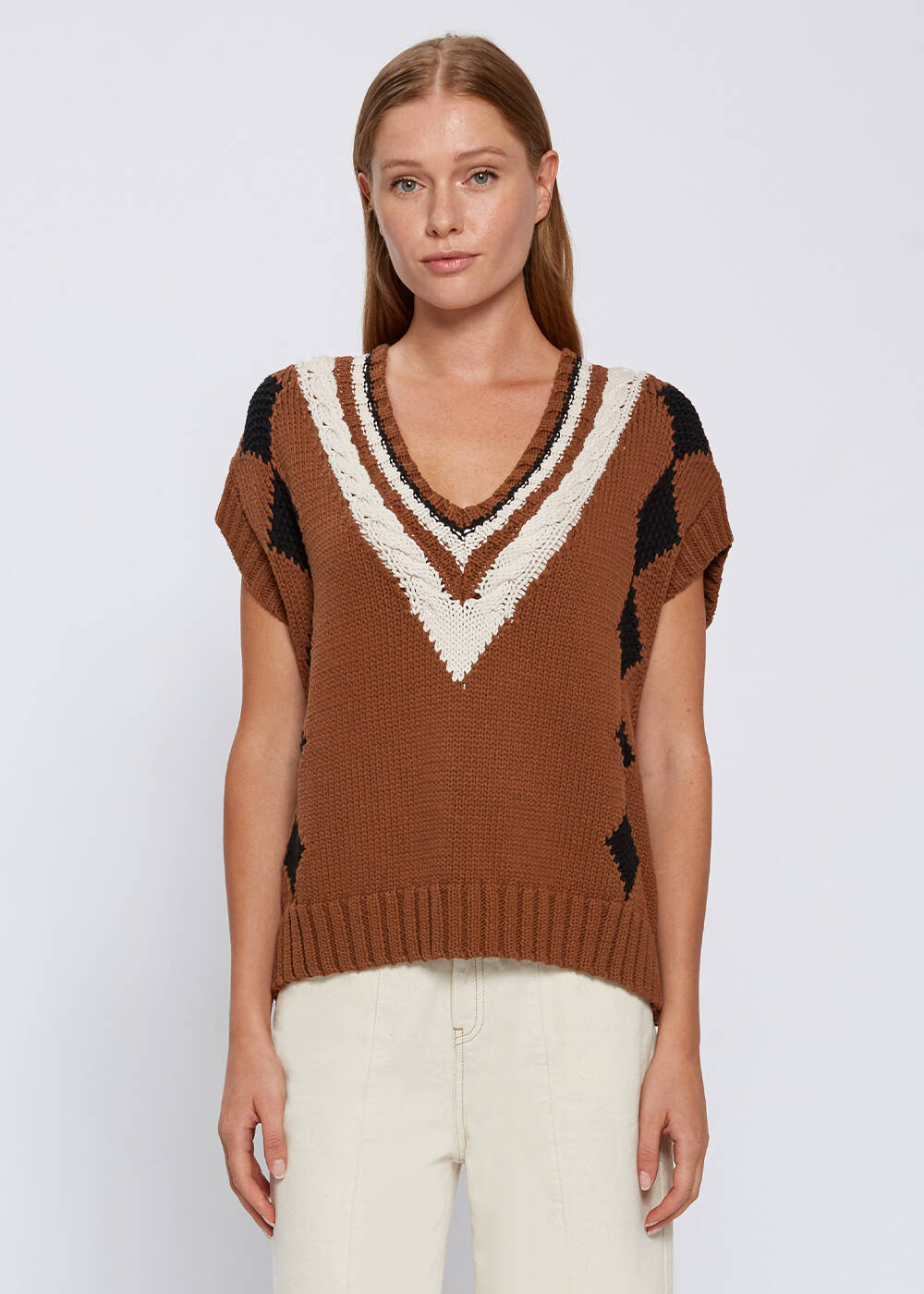 Organic Cotton Oversize Knit Vest | KNITSS