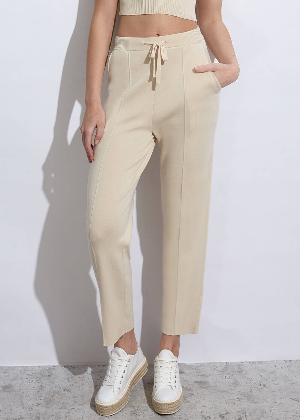 Organıc Cotton Sand Knit Pants | Knitss