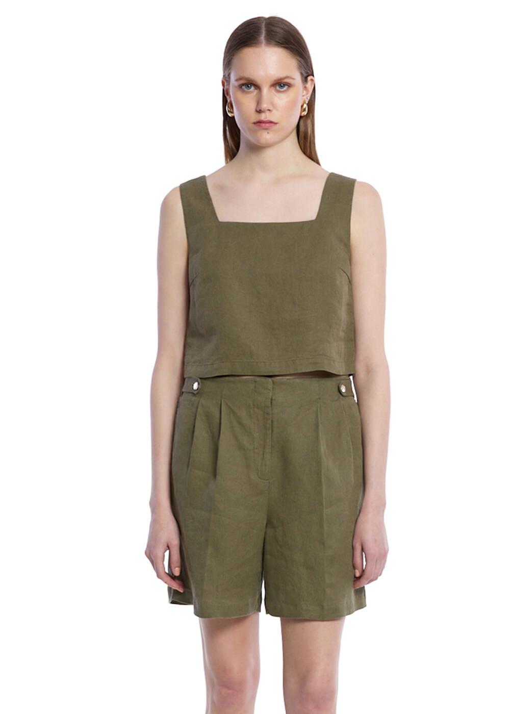 Rosemary Linen Crop Top | Knitss