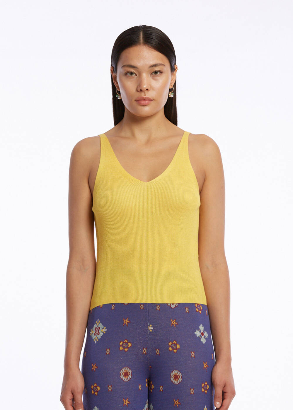 Slim Fit Sunflower Knit Top | Knitss
